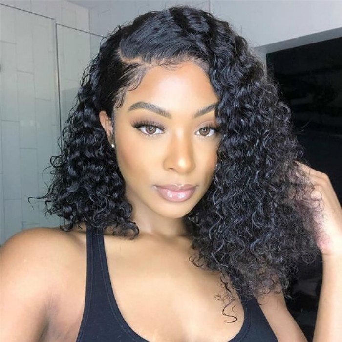BGMgirl Short Deep Wave Closure Wig Bob Lace Closure Human Hair Wigs ...