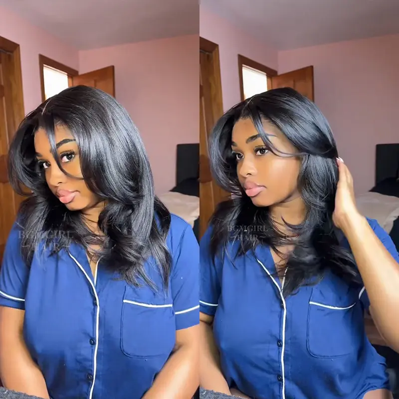 Layered Cut 9x6 M-Cap Chocolate Brown #4 Straight Wear Go Wig Pre ...